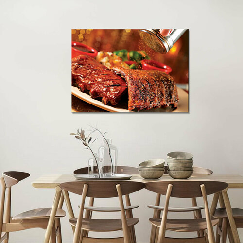 Картина/Картина на холсте для интерьера/Картина на стену/Картина для кухни/ - свиные рёбрышки 40х60