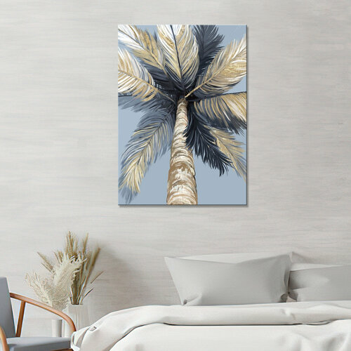 Картина интерьерная-Бледно-золотистая пальма 60х80
