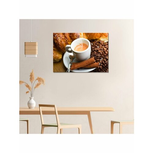 Картина на холсте с подрамником Горячий кофе эспрессо 60х80