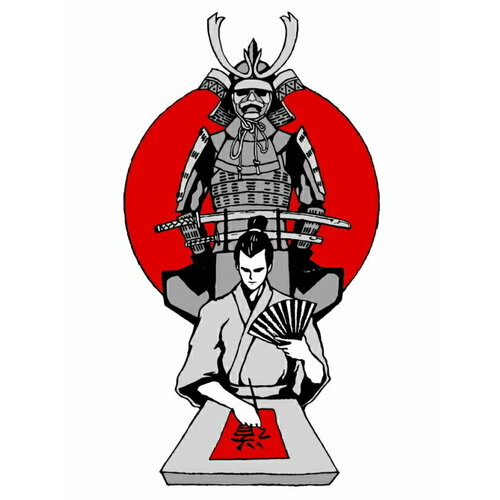 Плакат, постер на бумаге Samurai Bushido/Самурай Бушидо/искусство/арт/абстракция/творчество. Размер 60 х 84 см