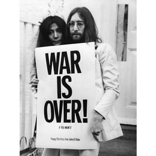 Плакат, постер на бумаге The Beatles-War Is Over/Битлз: Джон Леннон/музыкальные/поп исполнитель/артист/поп-звезда/группа. Размер 42 х 60 см