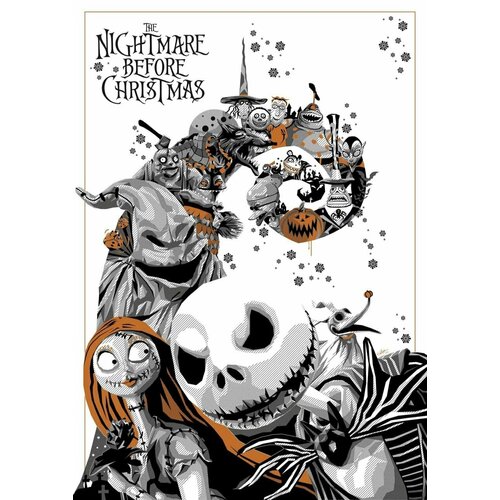 Плакат, постер на холсте Кошмар перед Рождеством (The Nightmare Before Christmas, 1993г). Размер 42 х 60 см
