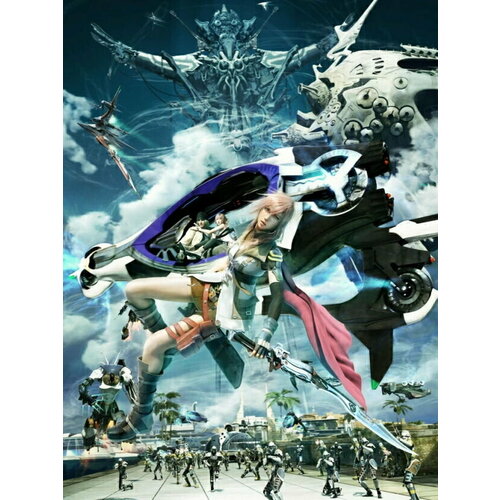 Плакат, постер на холсте Final Fantasy 13/игровые/игра/компьютерные герои персонажи. Размер 60 х 84 см
