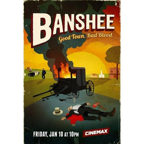 Плакат, постер на холсте Банши (Banshee), Оле Кристиан Мадсен, Грег Яйтанс, Лони Перистер. Размер 42 х 60 см