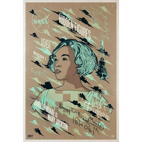 Плакат, постер на бумаге Скрытые фигуры (Hidden Figures), Тед Мелфи. Размер 42 х 60 см