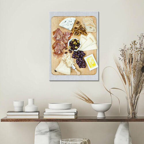 Картина/Картина на холсте для интерьера/Картина на стену/Картина для кухни/ - Сыр тарелка сырная 20х30