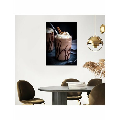 Картина на холсте с подрамником Молочный коктейль с шоколадом 60х80