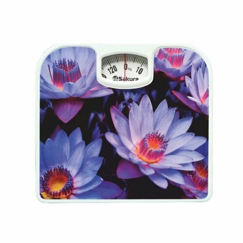 Весы напольные SAKURA SA-5000-11 фиолетовый 'цветы'