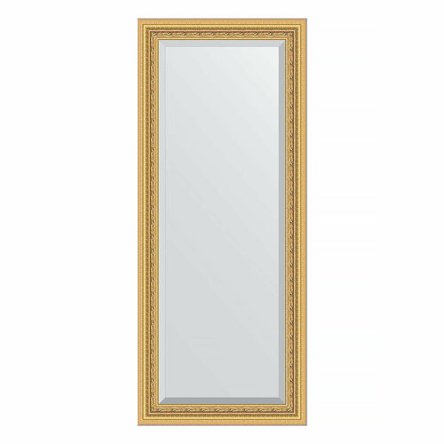 Зеркало настенное с фацетом EVOFORM в багетной раме сусальное золото, 65х155 см, для гостиной, прихожей, кабинета, спальни и ванной комнаты, BY 1284