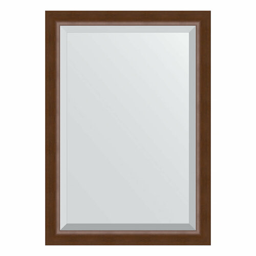 Зеркало настенное с фацетом EVOFORM в багетной раме орех, 72х102 см, для гостиной, прихожей, кабинета, спальни и ванной комнаты, BY 1197