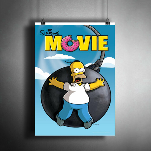 Постер плакат для интерьера "Мультфильм: Симпсоны (The Simpsons). Гомер, Мардж, Лиза, Барт, Мэгги" /A3 (297 x 420 мм)