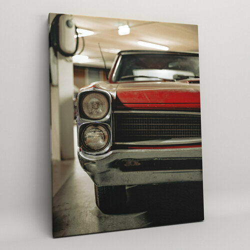 Картина на холсте (интерьерный постер) "Классический ретро автомобиль", с деревянным подрамником, размер 30x40 см
