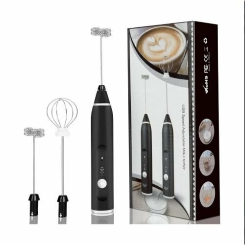 Мини-миксер USB Speed Adjustable Milk Frother / Капучинатор / Вспениватель молока, черный