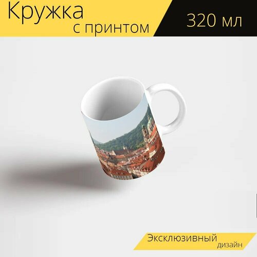 Кружка с рисунком, принтом "Прага, чешская, чехия" 320 мл.