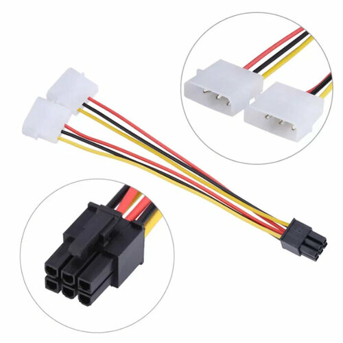 B&Pcable Адаптер B&P для видеокарты , (2*molex -> 6-pin) 2big -> 6-pin