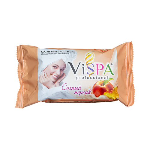 Твердое косметическое мыло "Сочный персик" от бренда "VISPA" весом 170 грамм