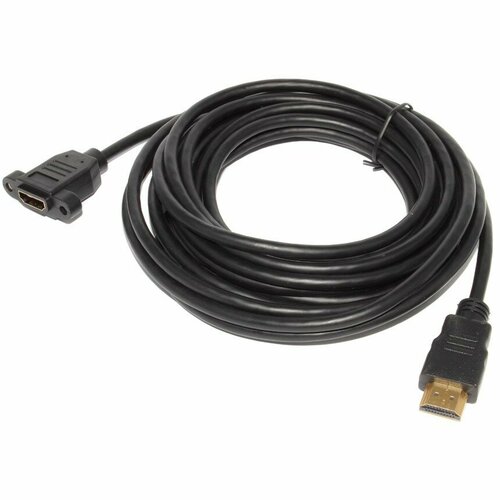 Удлинитель (кабель) HDMI "папа" - HDMI "мама", 5 м, с креплением на корпус