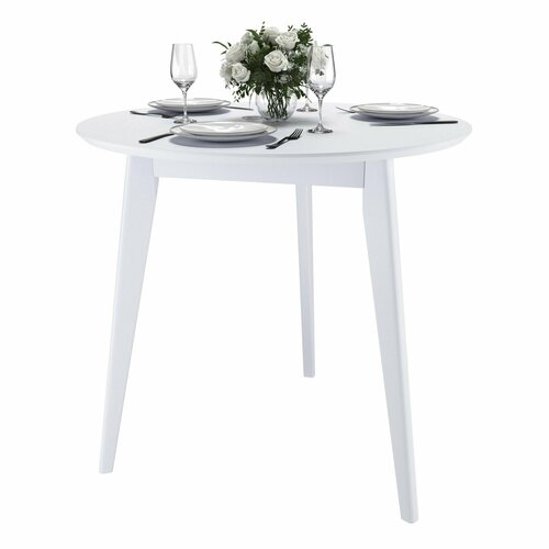 Стол обеденный Орион classic light (79х79) см круглый нераздвижной, деревянный - Белая эмаль