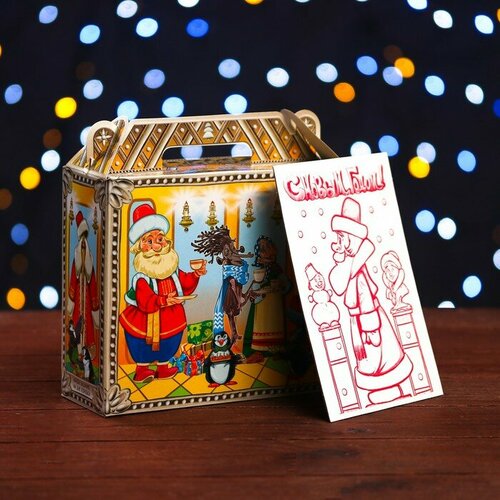 Подарочная коробка "Скульптурная Мастерская Деда Мороза" 17,3 х 6,5 х 15 см, 10 штук