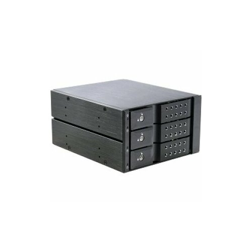 Корзина для жестких дисков Procase T3-203-SATA3-BK, черная, ручное управление скоростью вращения, поддержка горячей замены, габариты 146x86x202 мм