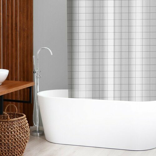 Штора для ванной SAVANNA "Квадро", 180х180 см, EVA, цвет белый