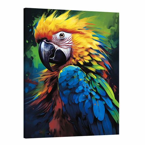 Интерьерная картина 50х70 "Попугай: цветовой симфонии"