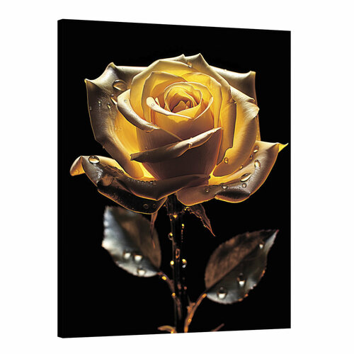 Интерьерная картина 50х70 "Розы в золотых снах"