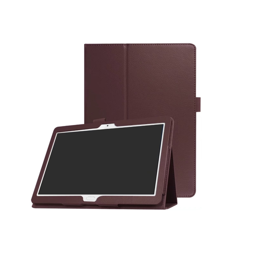 Чехол-обложка MyPads с подставкой для Huawei MediaPad M5 Lite 10 (BAH2-L09/W09/AL10) коричневый, из эко-кожи