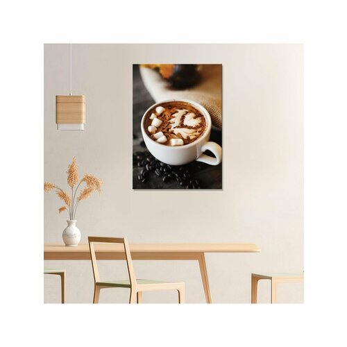 Картина на холсте с подрамником Кофе с маршмеллоу 60х80