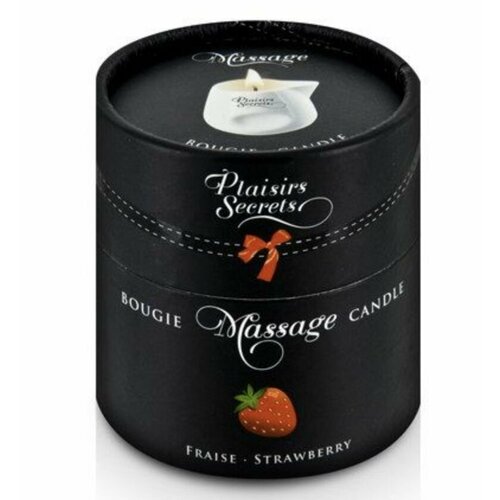 Plaisir Secret Массажное масло-свеча с ароматом клубники Bougie de Massage Gourmande Fraise - 80 мл