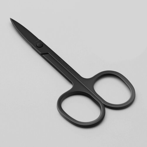 Ножницы маникюрные, широкие, загнутые, 9 см, цвет чёрный