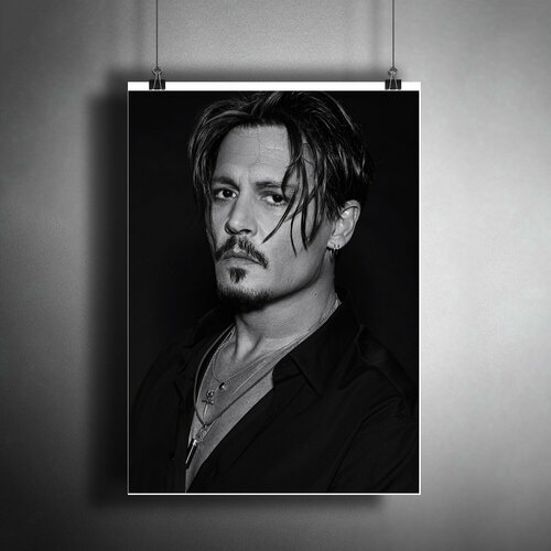 Постер плакат для интерьера "Американский актёр, кинорежиссёр, музыкант - Джонни Депп (Johnny Depp)" / A3 (297 x 420 мм)