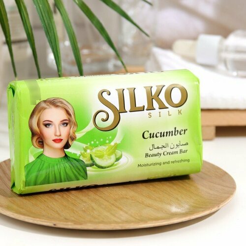 Туалетное мыло "Silko Silk", Огуречное, 140 г (комплект из 10 шт)