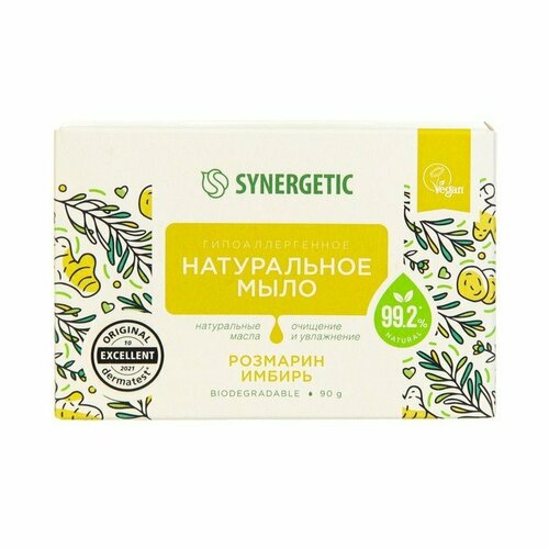 Натуральное туалетное мыло Synergetic "Розмарин и имбирь", 90 г (комплект из 11 шт)
