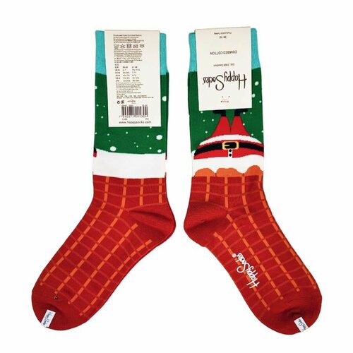 Носки Happy Socks, размер 36-40, коралловый, красный, оранжевый, зеленый, белый
