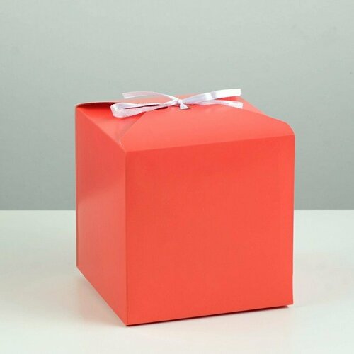 Коробка складная красная, 14 х 14 х 14 см (комплект из 40 шт)