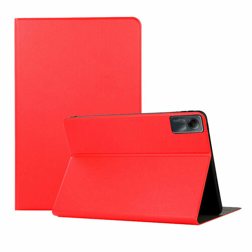 Чехол для планшета Redmi Pad SE (11 дюймов), кожаный, трансформируется в подставку (красный)