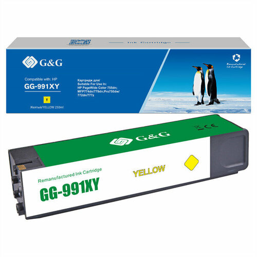 Cartridge G&G 991X для HP PageWide Managed, (16 000стр.), желтый (аналог X4D16AC, M0K25XC, M0J98AE)