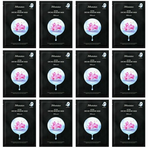 Маска для лица JMSolution, Active Orchid, увлажняющая, тканевая, 30 мл, 12 уп