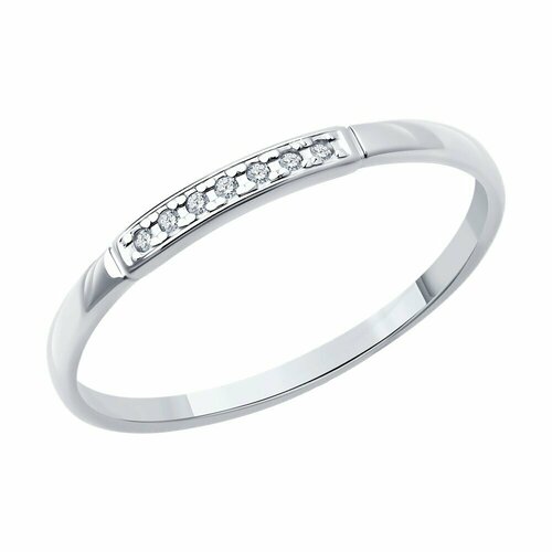 Кольцо Diamant, серебро, 925 проба, родирование, бриллиант, размер 18.5