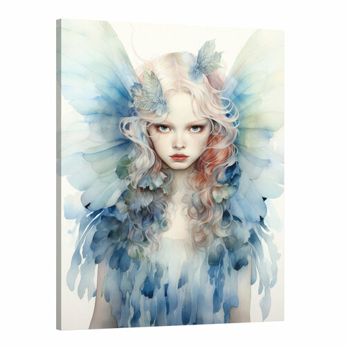 Интерьерная картина 50х70 "Девушка с крыльями бабочки"