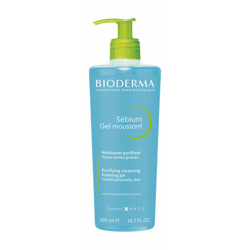 Очищающий гель для кожи лица, склонной к акне, с помпой 500 мл Bioderma Sebium Gel Moussant