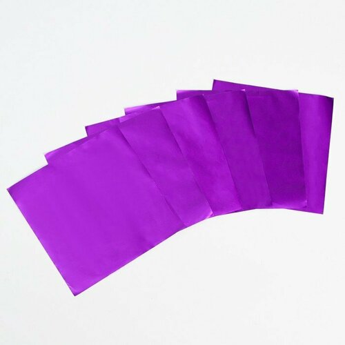 Фольга для конфет 10*10см 100шт, фиолетовый (комплект из 9 шт)