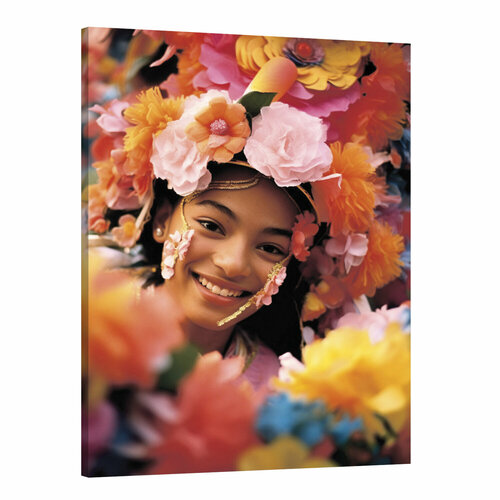 Интерьерная картина 50х70 "Цветочный карнавал"