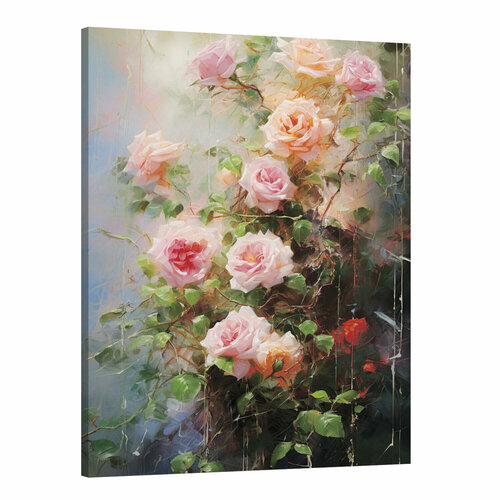 Интерьерная картина 50х70 "Розы в плену иллюзий"