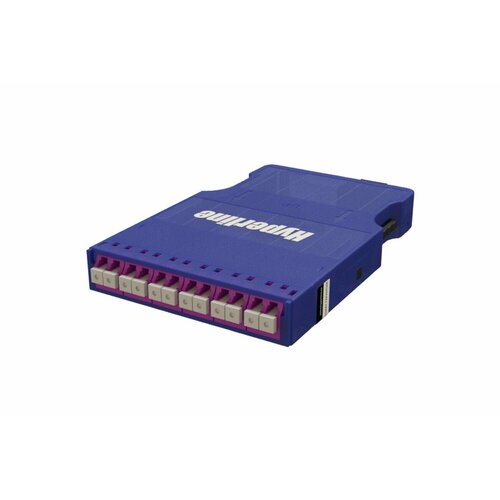 Кассета для оптических претерминированных решений 6 дуплексных портов LC/PC для многомодового кабеля синий корпус/маджента порты | код 236813 | Hyperline (1 шт.)