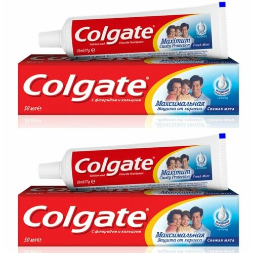 Colgate Зубная паста "Защита от кариеса свежая мята", 50 мл, 2 шт.
