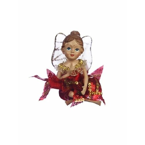 Рождественская декорация Девочка-Ангелочек 4 дюйма красный