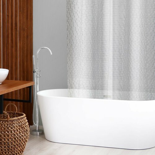 Штора для ванной «Геометрия», 180×180 см, PEVA, цвет белый