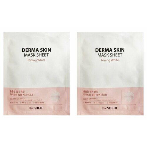 THE SAEM Маска тканевая Derma Skin Mask Sheet - Toning White, 28 гр, 2шт